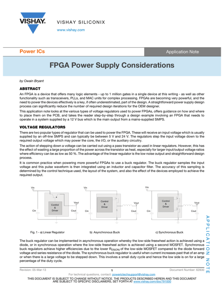 FPGA Power Supply Considerations
