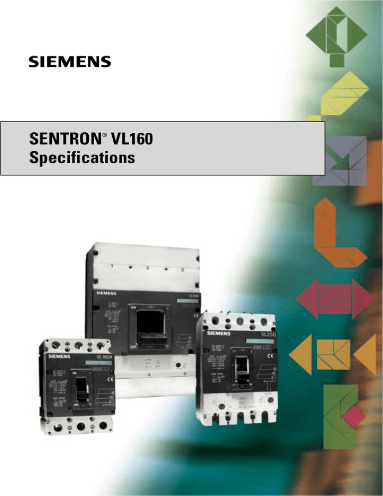 SENTRON® VL160 Specifications