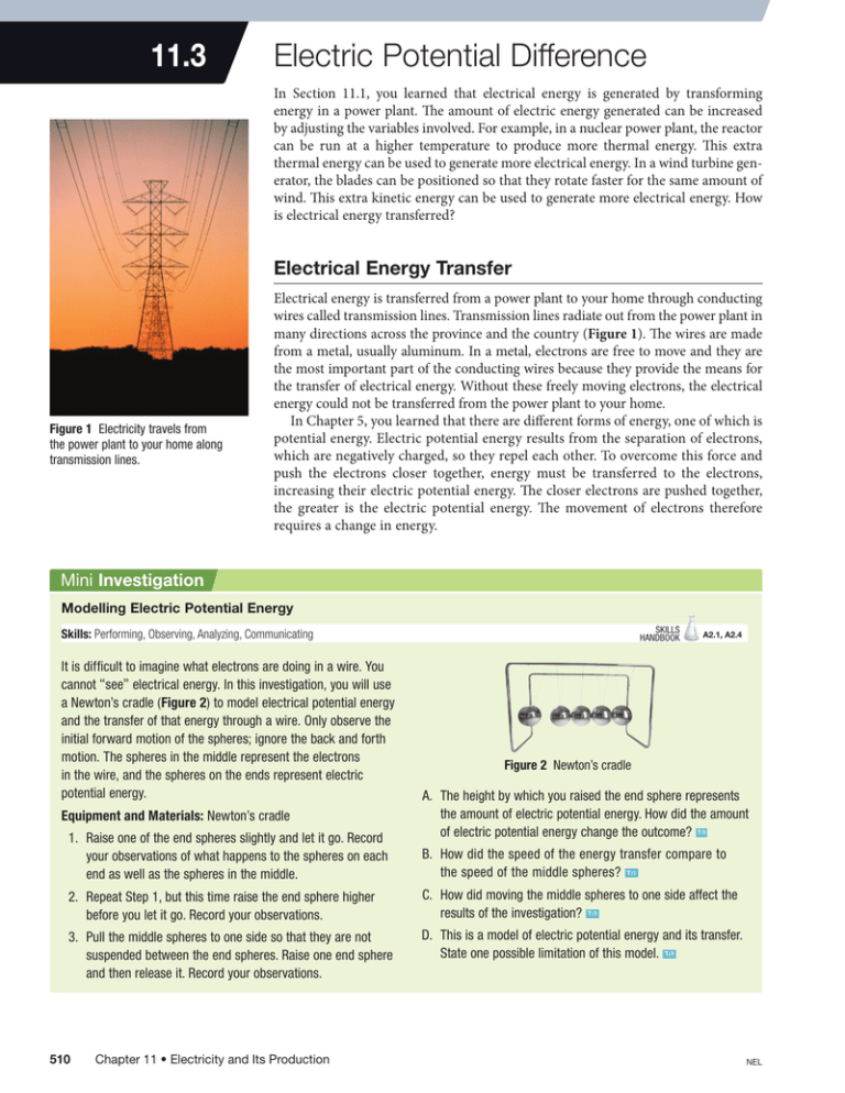 Electric Potential Difference: Physics Textbook Excerpt