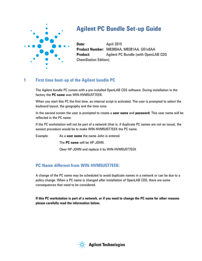 Agilent PC Bundle Set