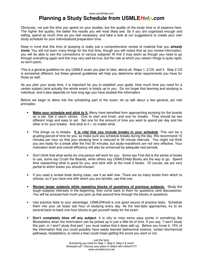 USMLE Study Schedule: Planning & Time Management