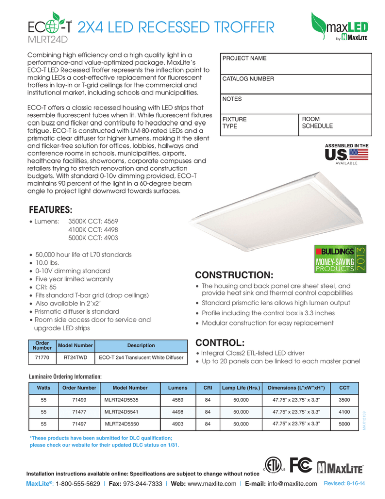 2x4 led recessed troffer