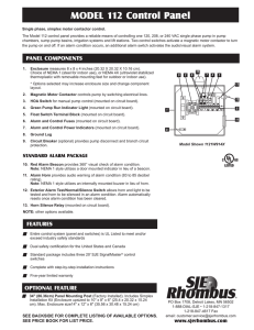 MODEL 122 Control Panel
