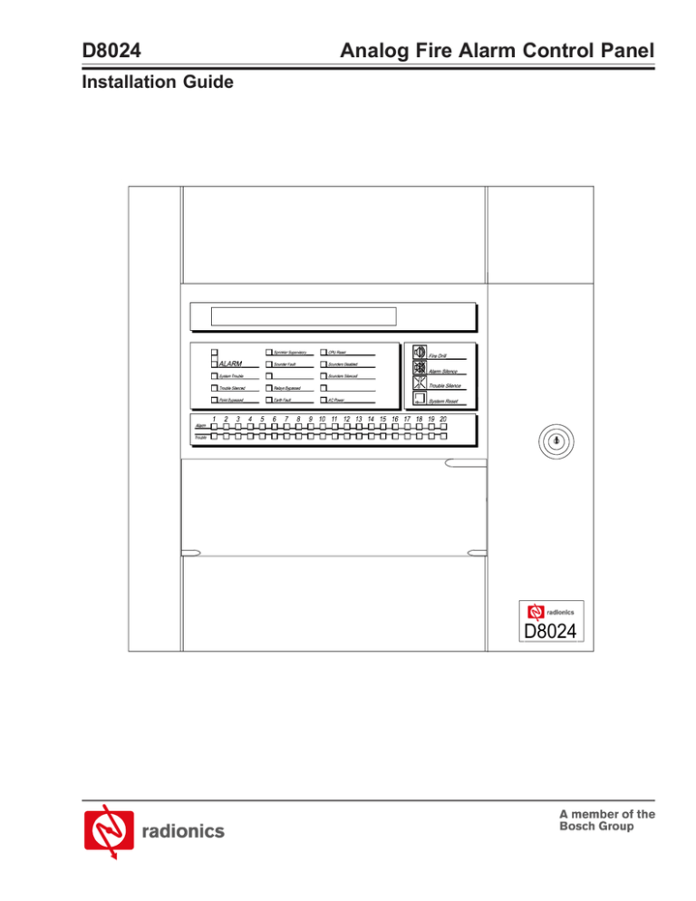 D8024 Analog Fire Alarm Control Panel