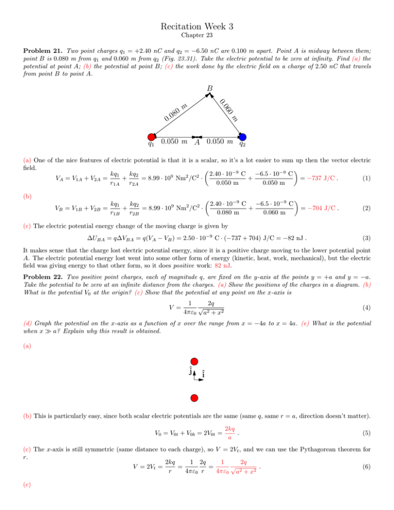 Physics Recitation: Electric Potential Problems
