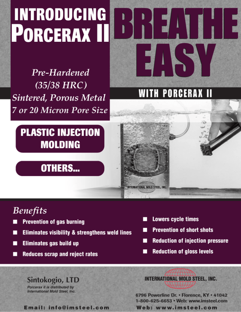 Porcerax II: Porous Metal for Plastic Injection Molding