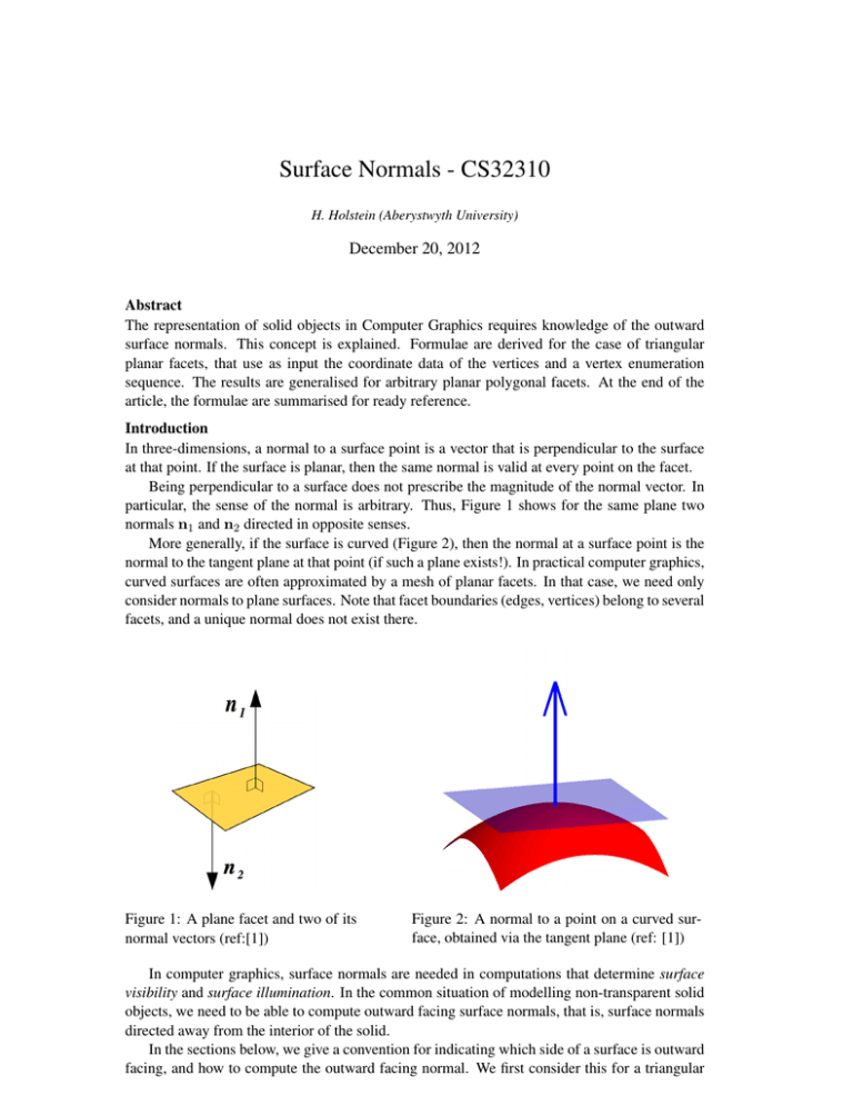 Surface Normals - CS32310