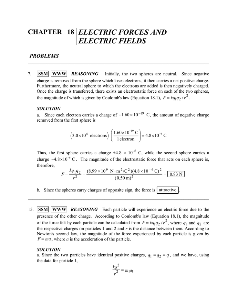 Electric Forces & Fields: Solved Problems