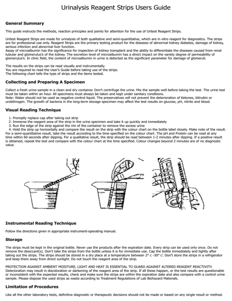 Urinalysis Reagent Strips User Guide