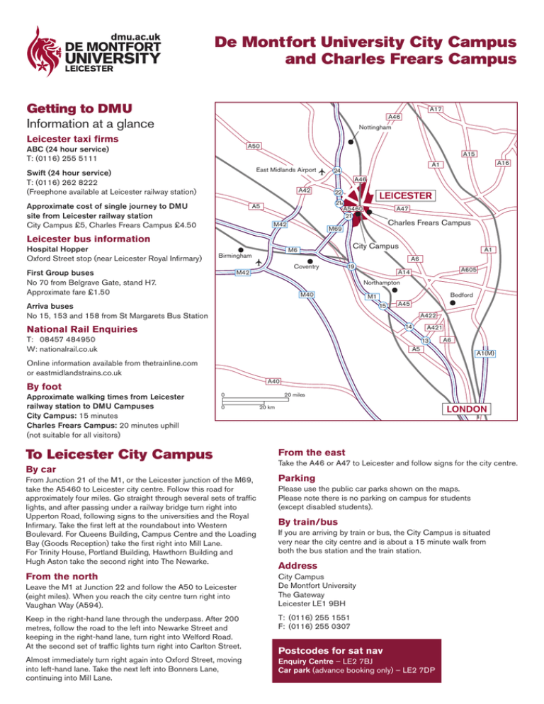 De Montfort University: Getting to DMU - Travel Guide