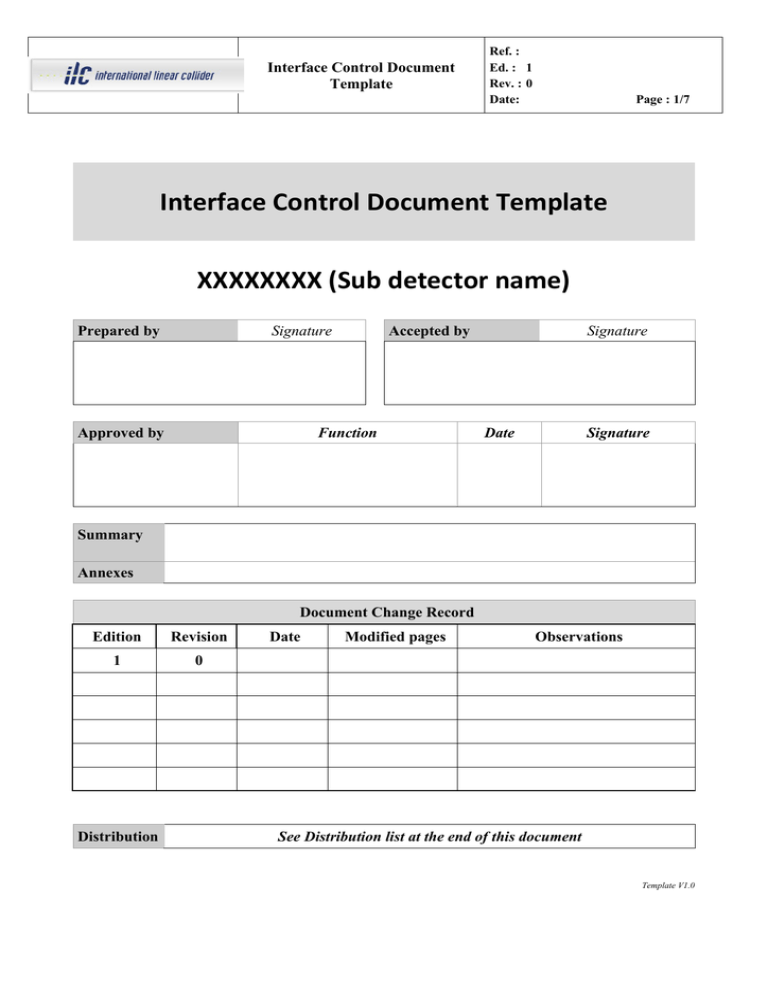 Interface Control Document Template