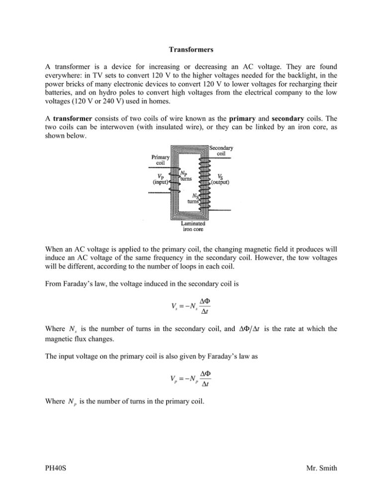 Transformers Worksheet: AC Voltage & Turns Ratio