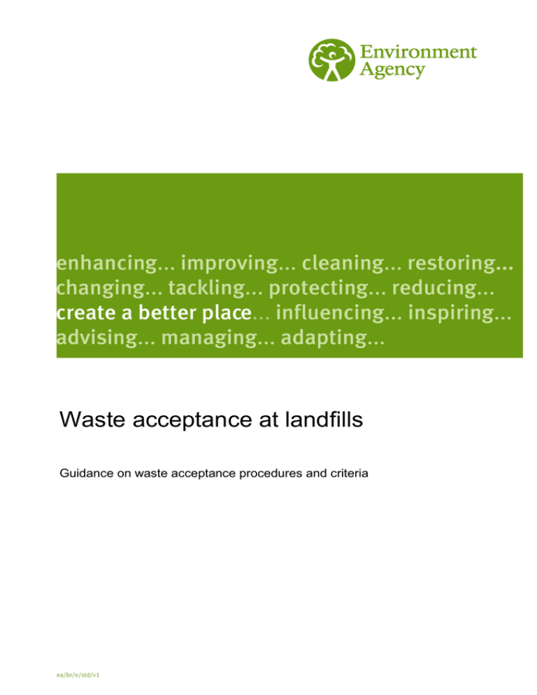Waste acceptance at landfills