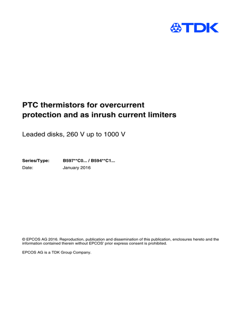 PTC Thermistors: Overcurrent & Inrush Current Limiters