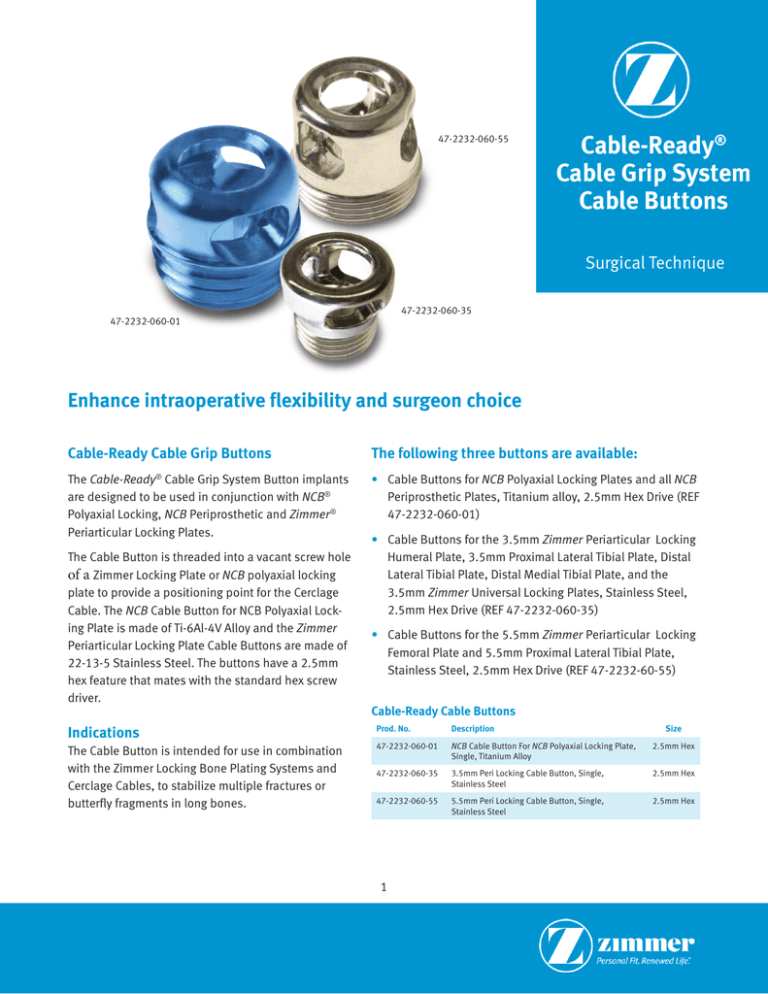 Cable-Ready Cable Grip System Surgical Technique Guide