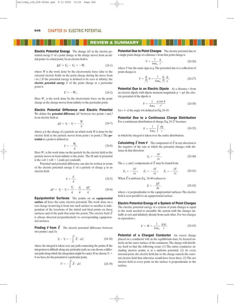 Electric Potential: Physics Textbook Excerpt