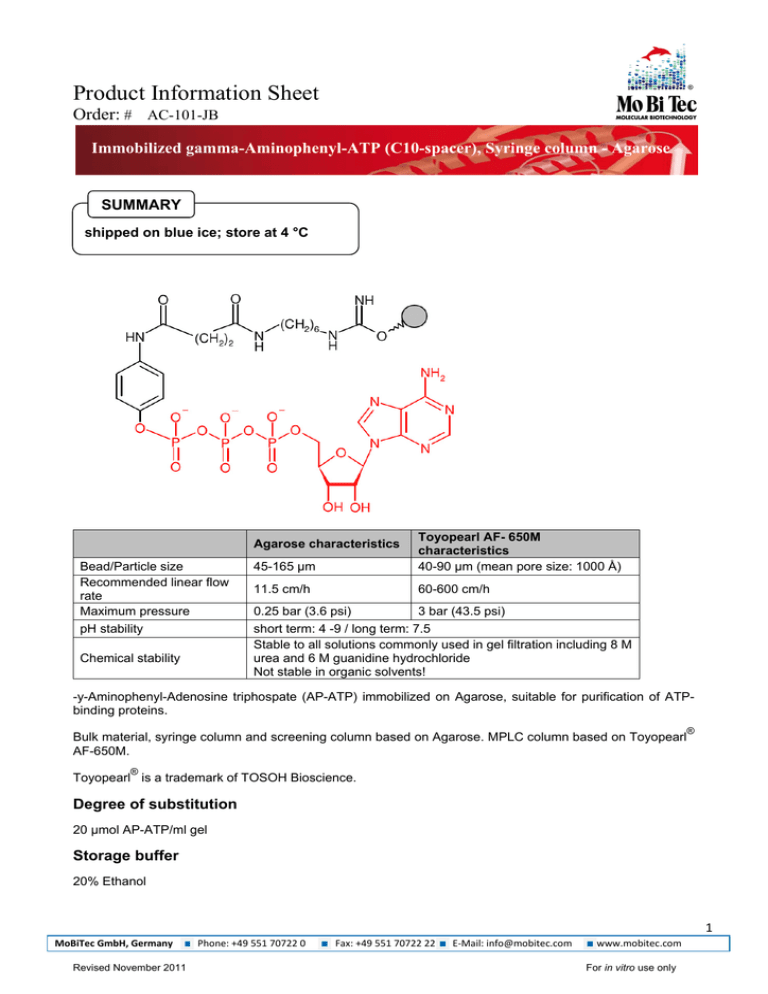 Product Information Sheet Examples