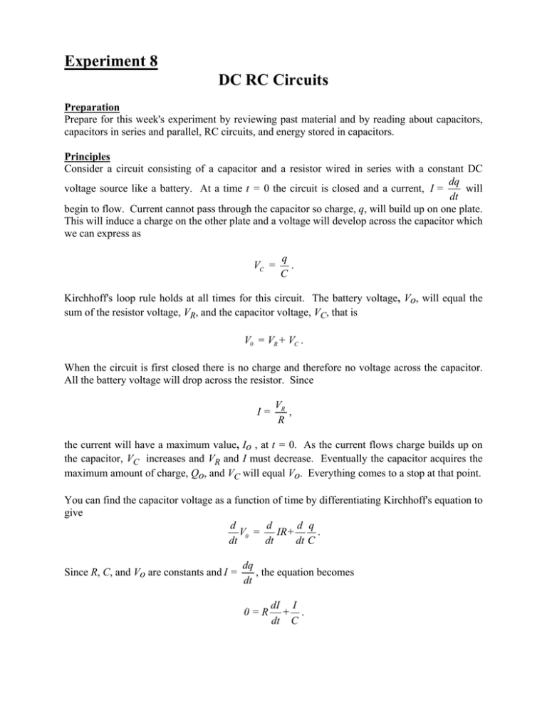 DC RC Circuits Lab Experiment: Capacitor Charging & Discharging