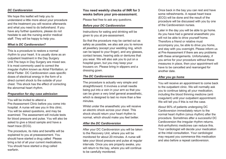 DC Cardioversion for Patients