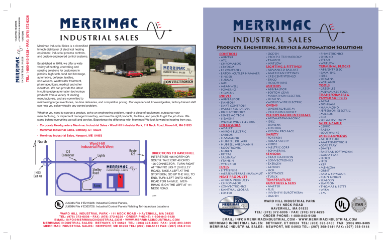 PDF Line Card - Merrimac Industrial Sales