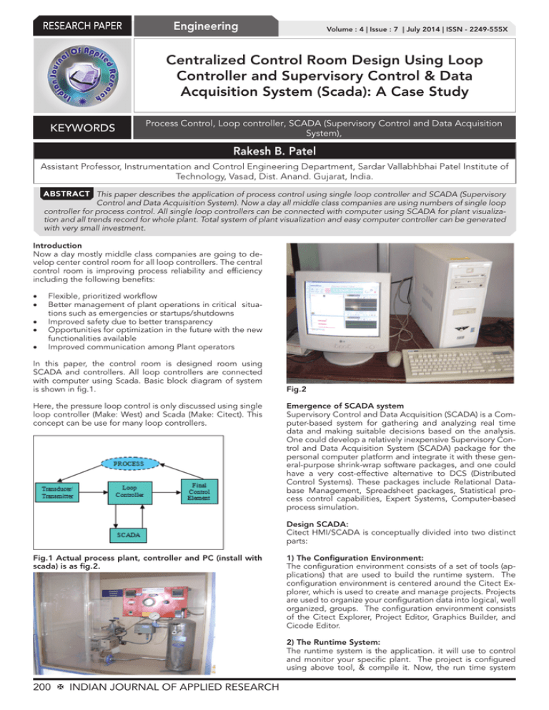 Centralized Control Room Design Using Loop Controller and