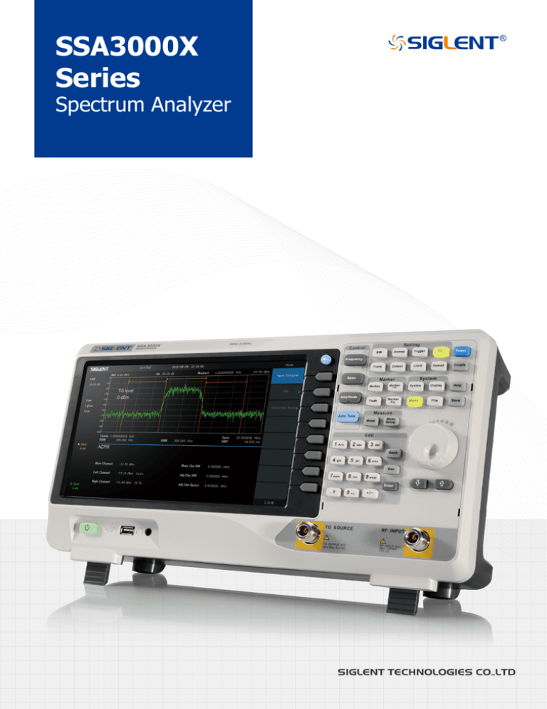 Ssa3000x Series Spectrum Analyzer Datasheet