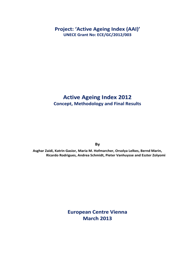 Project `active Ageing Index Aai `