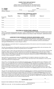 Temporary Power Form