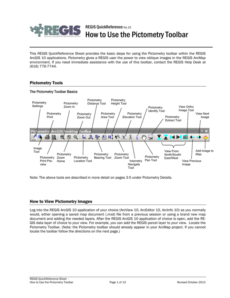 How to Use the Pictometry Toolbar