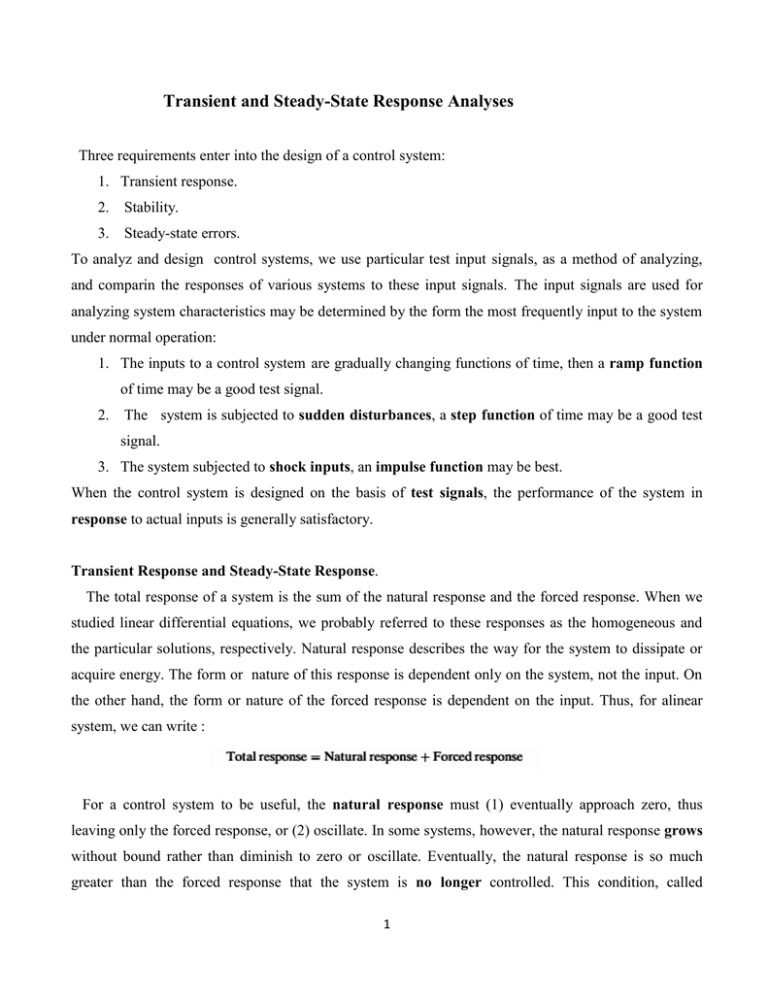 Transient & Steady-State Response Analysis