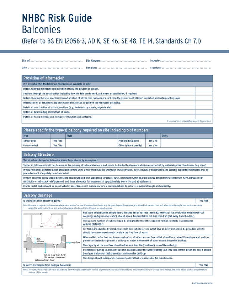 NHBC Risk Guide Balconies