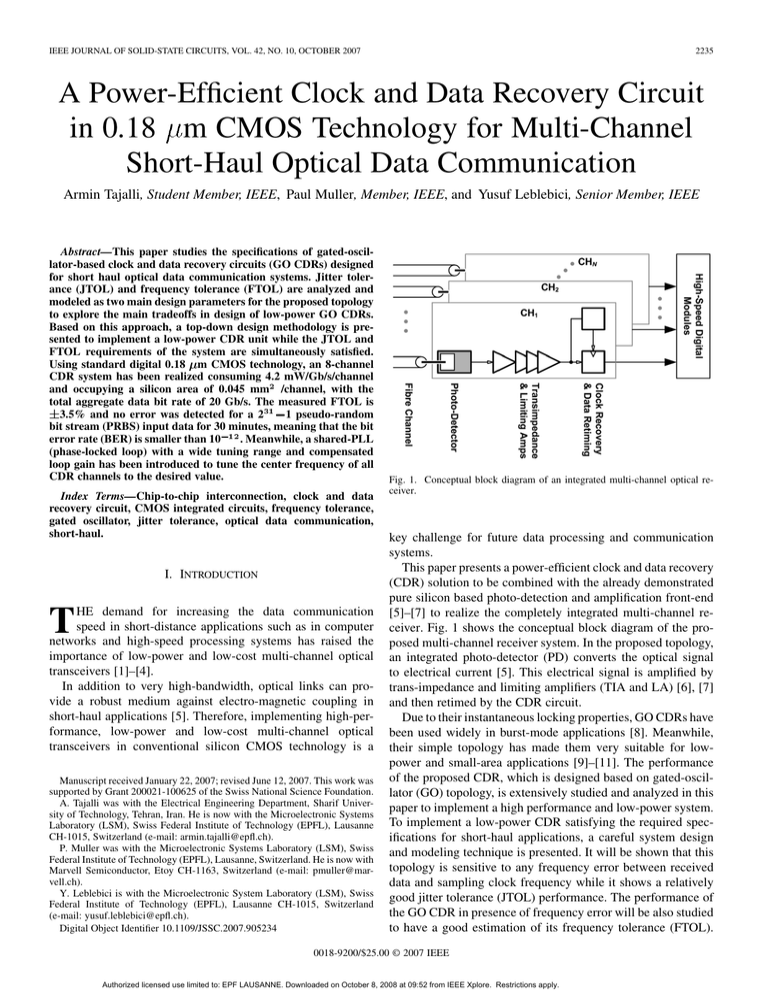 A Power-Efficient Clock and Data Recovery Circuit in
