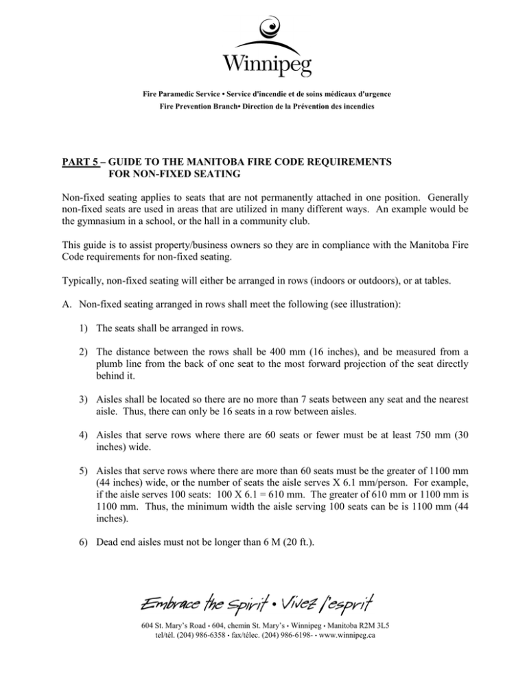 Manitoba Fire Code: Non-Fixed Seating Guide
