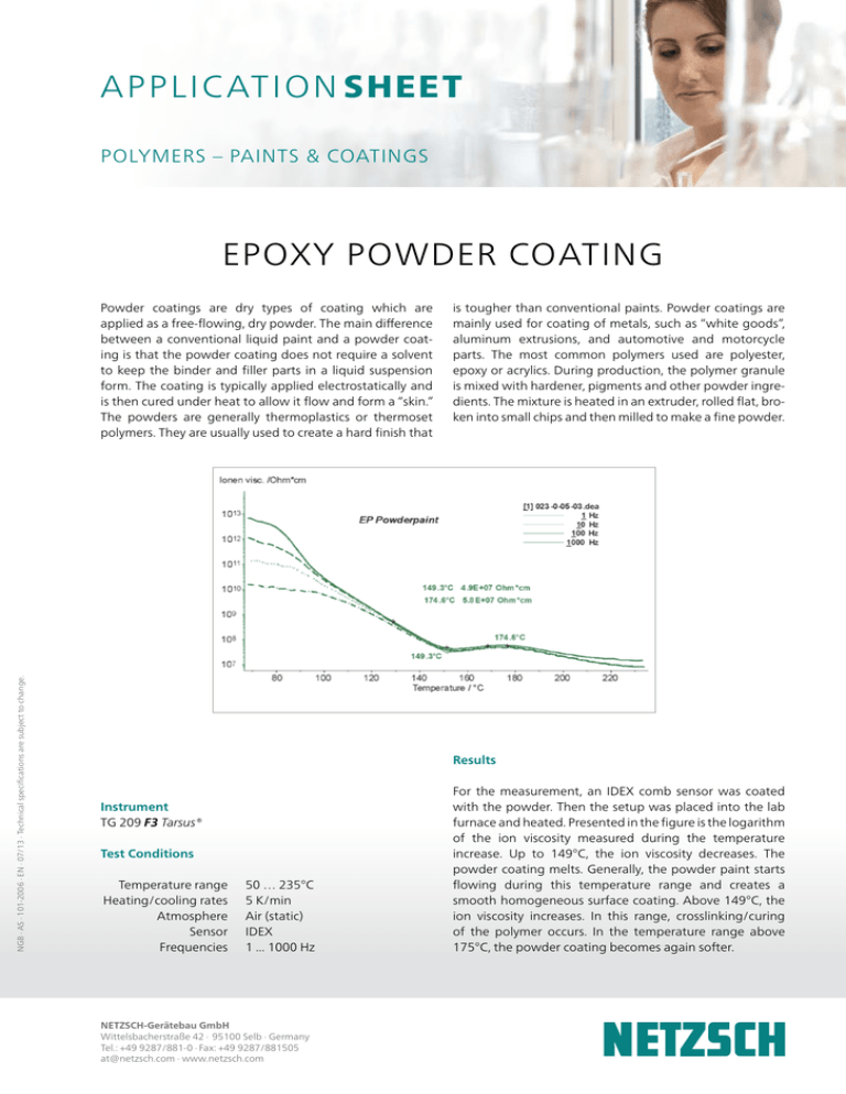 APPLICATIONSHEET EPOXY POWDER COATING
