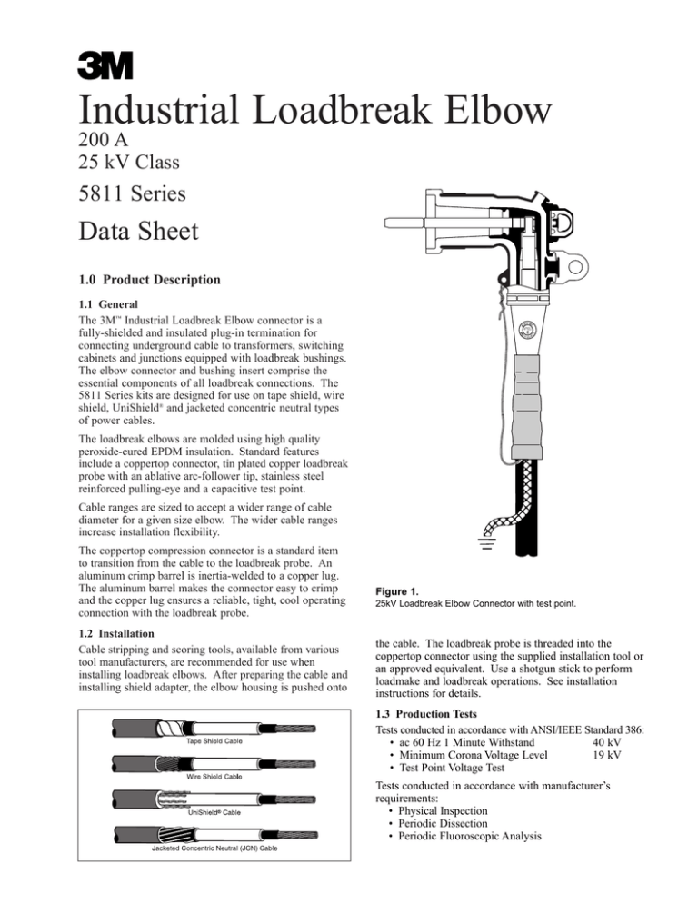 3M Industrial Loadbreak Elbow 5811 Series Data Sheet