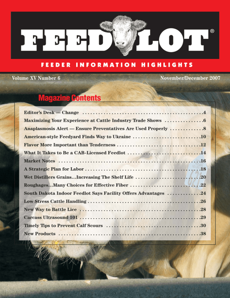 Magazine Contents - Feedlot Magazine