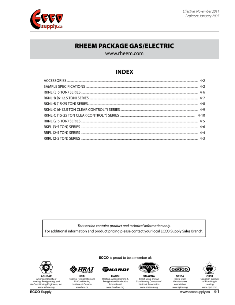 rheem package gas/electric