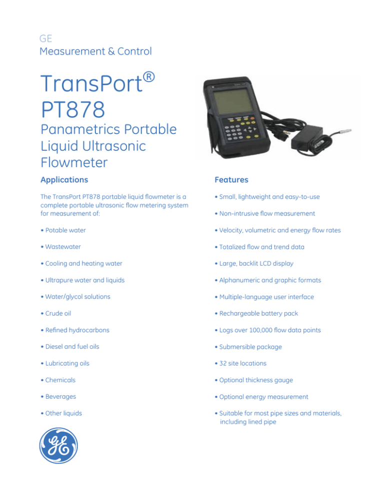 Panametrics TransPort PT878 liquid flowmeter