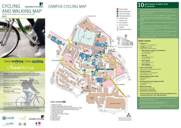 walking and cycling map