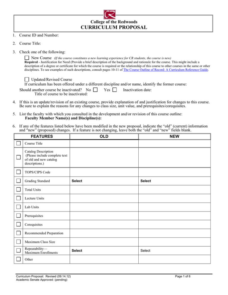 Course Proposal and Outline