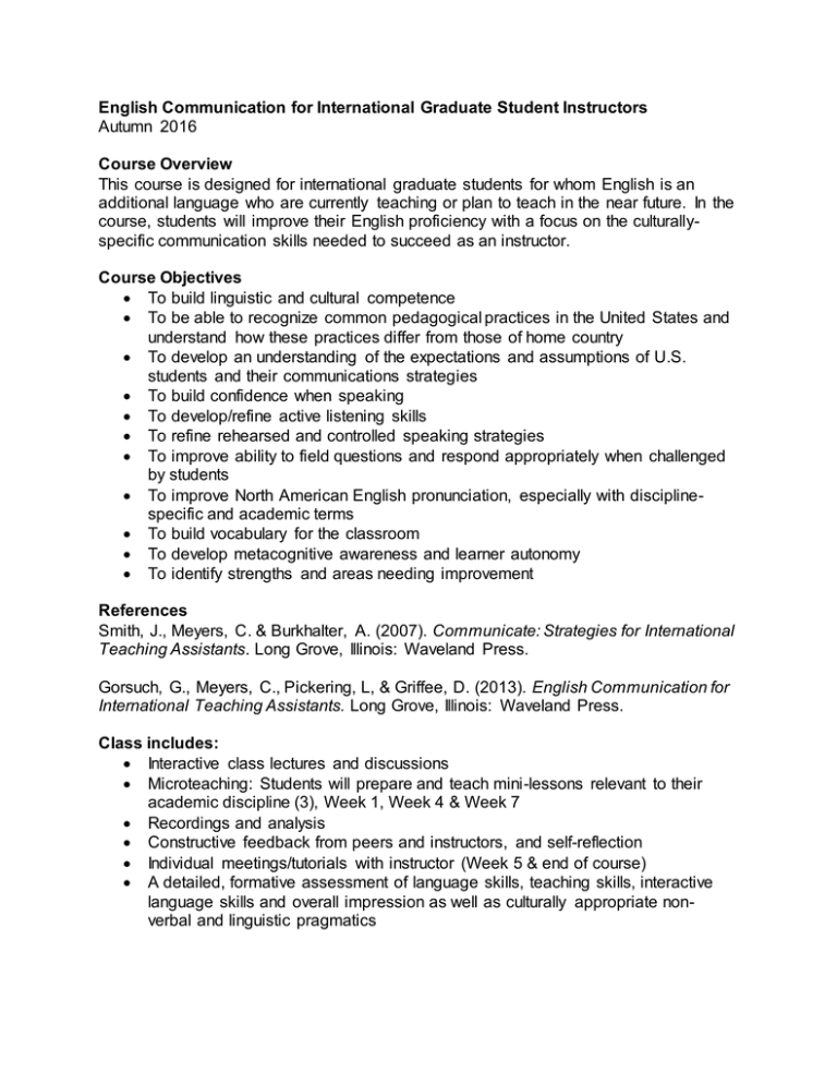 View Sample Syllabus - English Language Institute