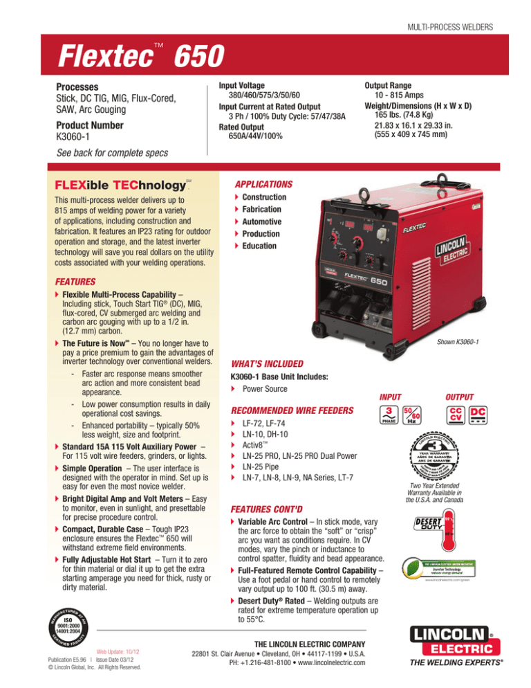Flextec 650 Product Info