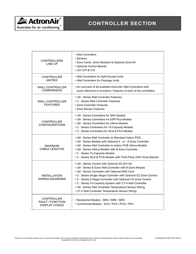 ActronAir Controller Guide: Features, Wiring & Fault Codes
