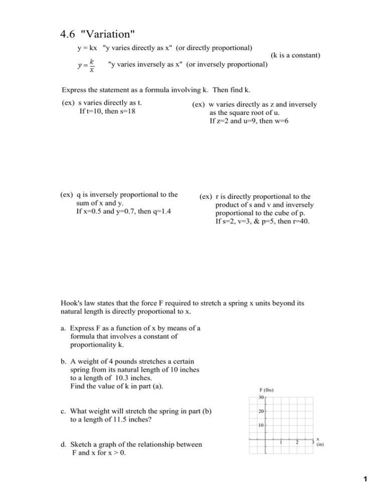 Variation Problems: Direct & Inverse Proportionality