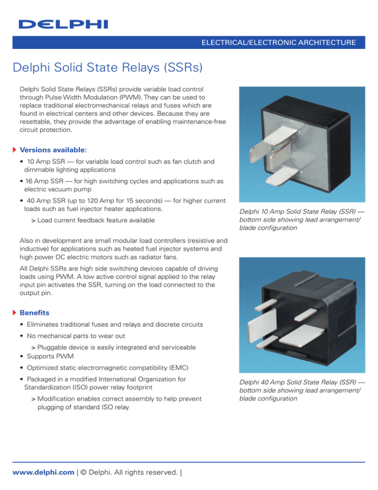 Delphi Solid State Relays (SSRs) Datasheet