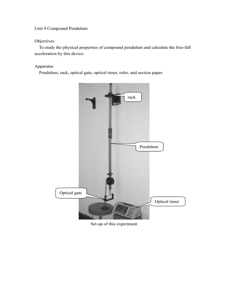 Compound Pendulum Experiment: Free-Fall Acceleration