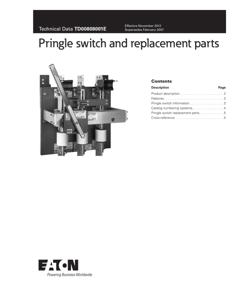 Pringle switch and replacement parts