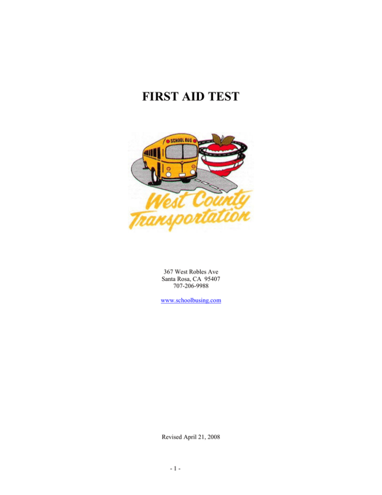 First Aid Test for School Bus Drivers