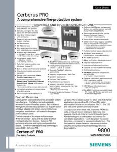 Cerberus PRO Fire Alarm Control Panel Data Sheet FC922 & FC924