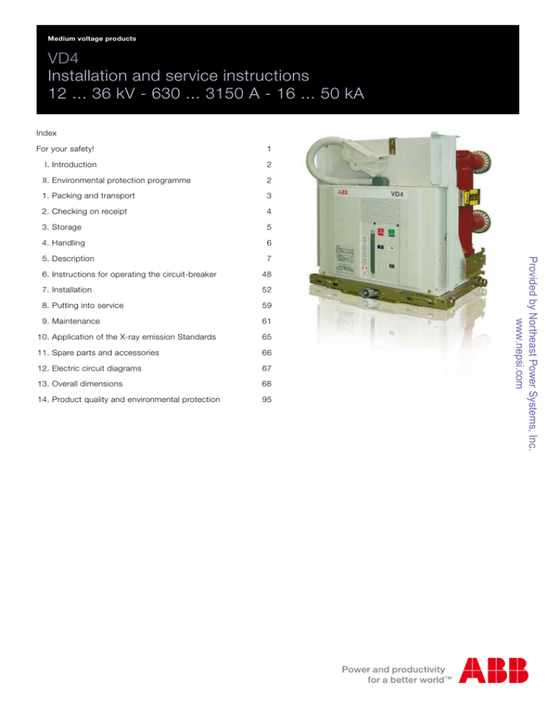VD4 Installation and service instructions 12 36 kV